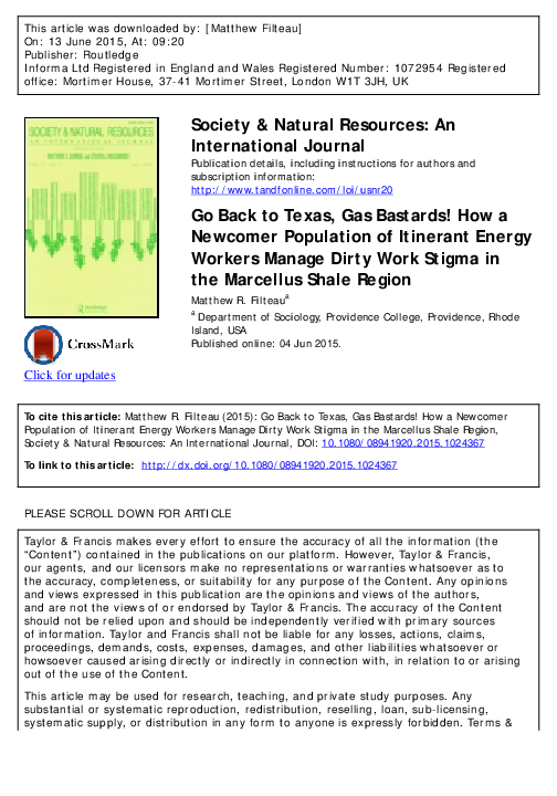 (PDF) Go Back to Texas, Gas Bastards! How a Newcomer Population of ...