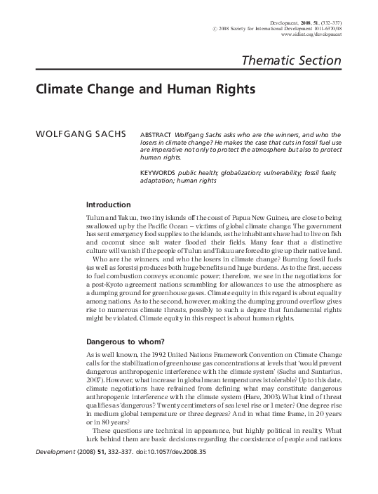 (PDF) Climate Change and Human Rights