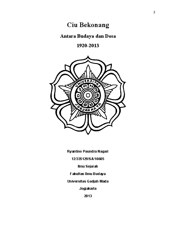 (DOC) Ciu Bekonang, Antara Budaya Dan Dosa