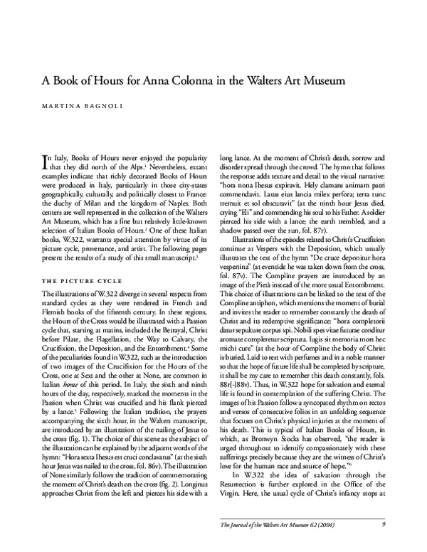 (PDF) A Book of Hours for Anna Colonna