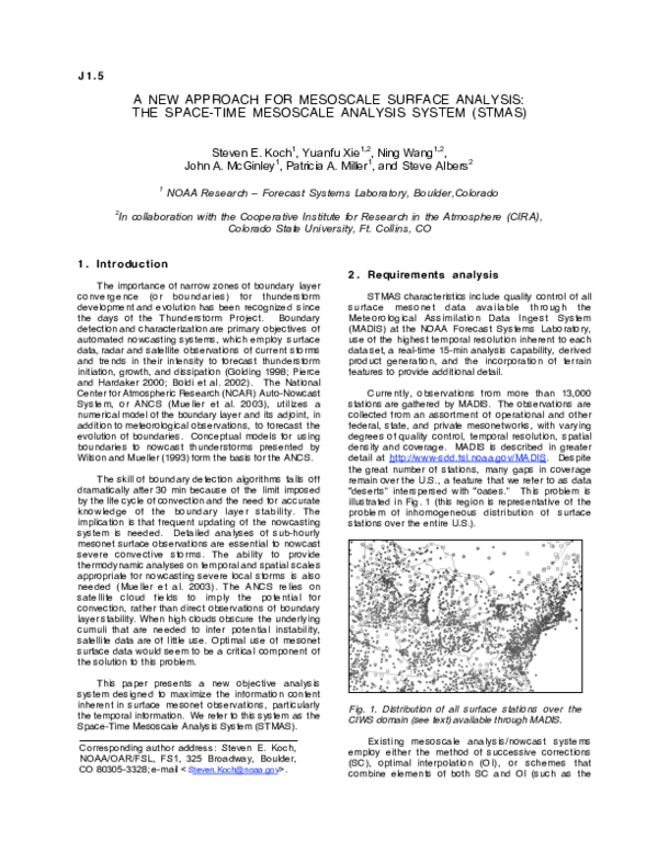 (PDF) A NEW APPROACH FOR MESOSCALE SURFACE ANALYSIS: THE SPACE-TIME ...