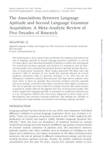 (PDF) Li, S. (2015). The associations between language aptitude and ...