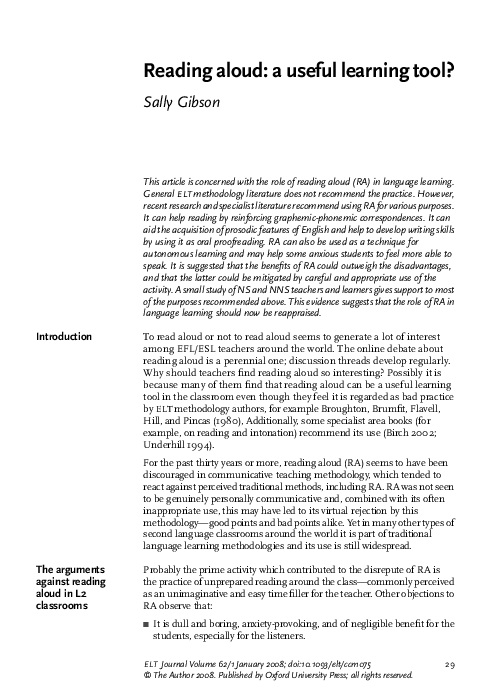 (PDF) Reading Aloud