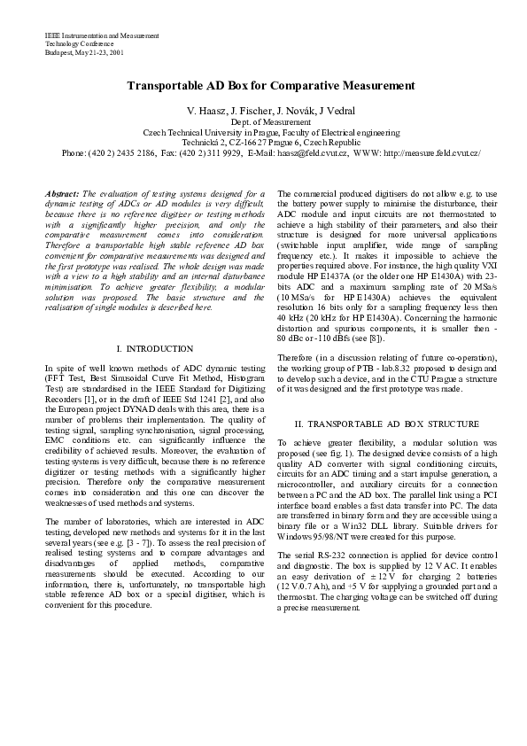 (PDF) Transportable AD box for comparative measurement | Josef Vedral ...