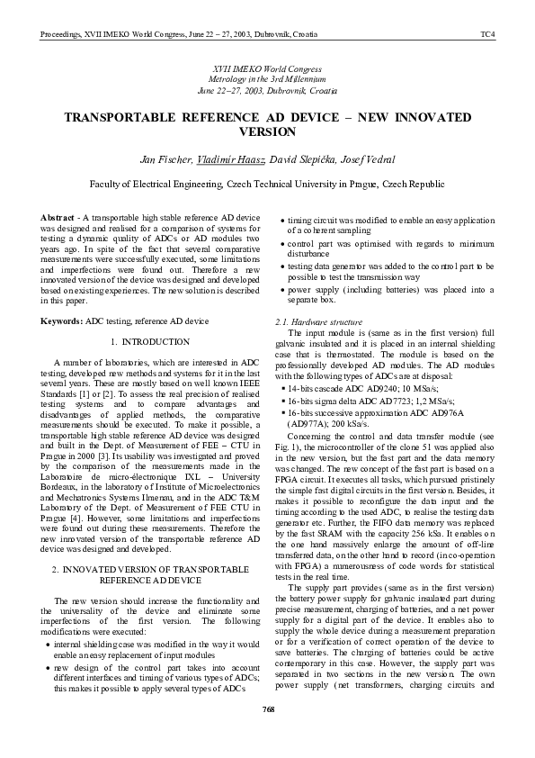 (PDF) TRANSPORTABLE REFERENCE AD DEVICE - NEW INNOVATED VERSION