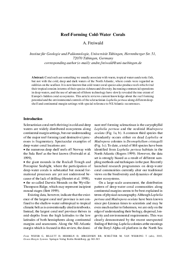 (PDF) Reef-forming cold-water corals