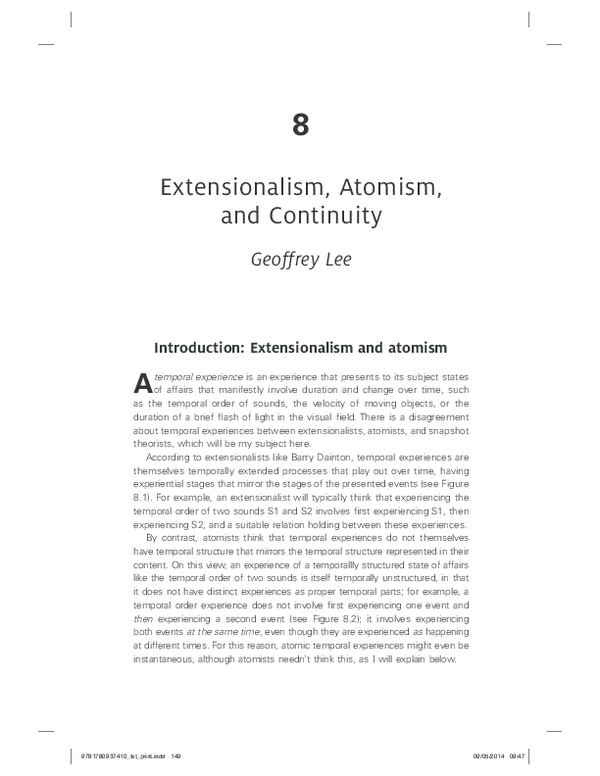 (PDF) Extensionalism, Atomism, and Continuity