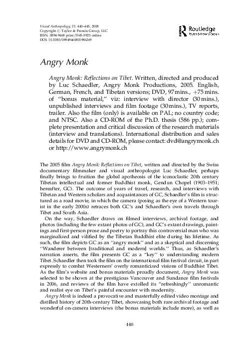 (PDF) Review of the film Angry Monk