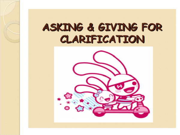 (PPT) Asking and Giving Clarification
