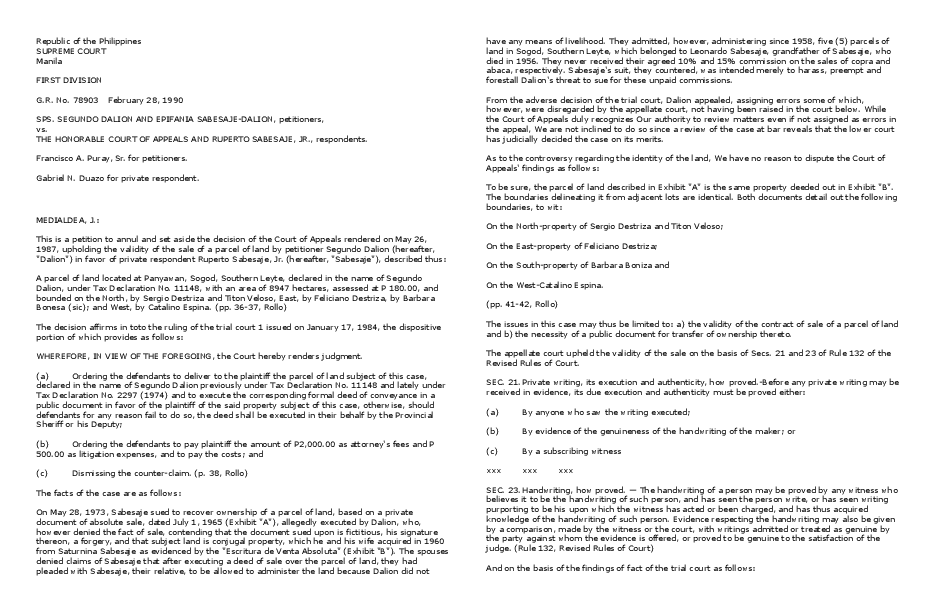 (DOC) Land Titles and Deeds Cases