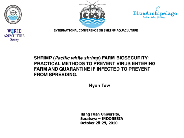 (PDF) (Pacific white shrimp) FARM BIOSECURITY: PRACTICAL METHODS TO ...