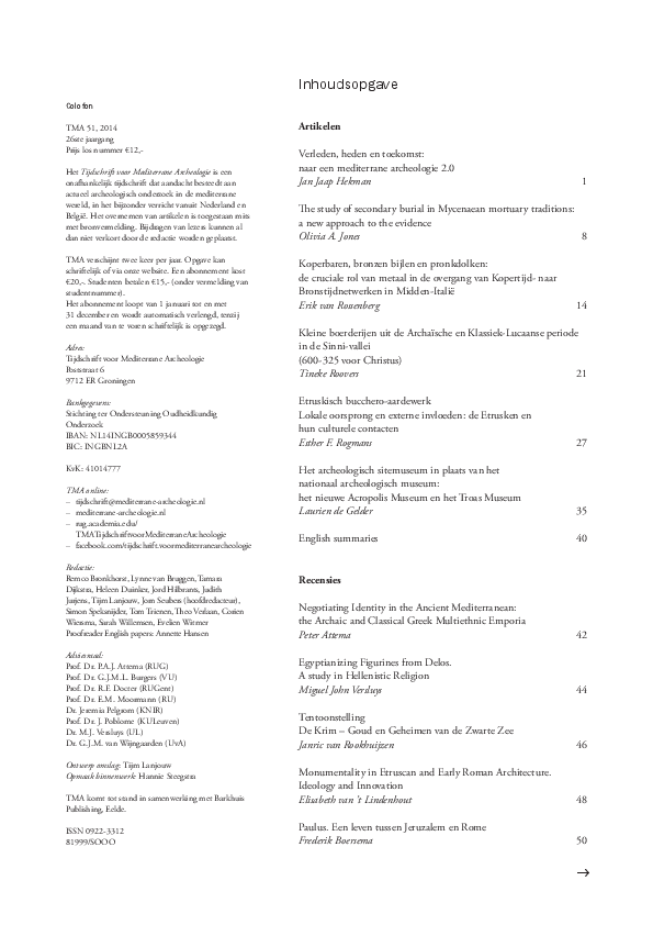 (PDF) The study of secondary burial in Mycenaean mortuary traditions: a ...