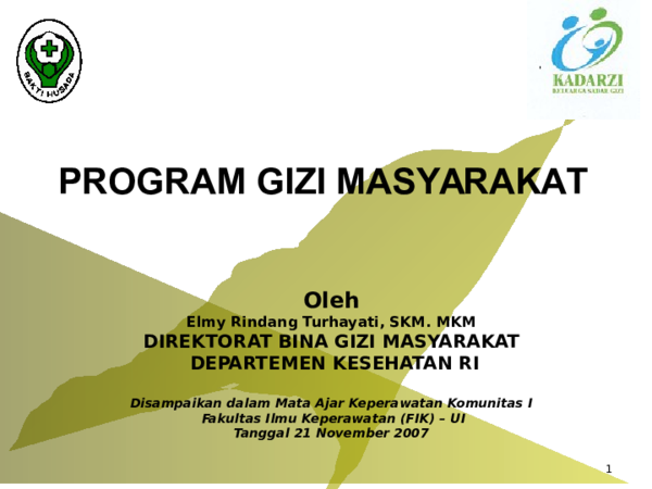 (PPT) Materi ajar Program Perbaikan Gizi