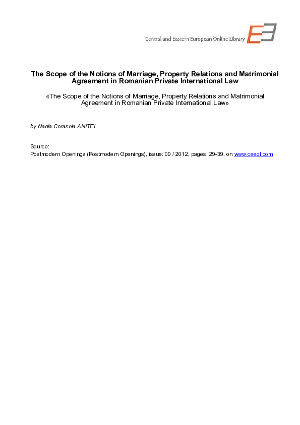 (PDF) The Scope of the Notions of Marriage, Property Relations and ...