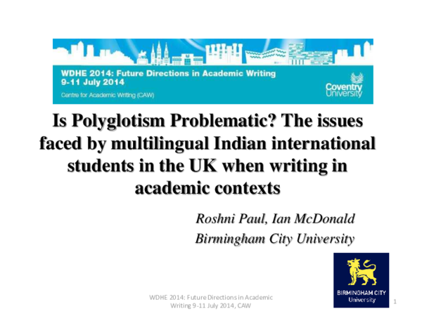 (PDF) ‘Is Polyglotism problematic? The issues faced by multilingual ...