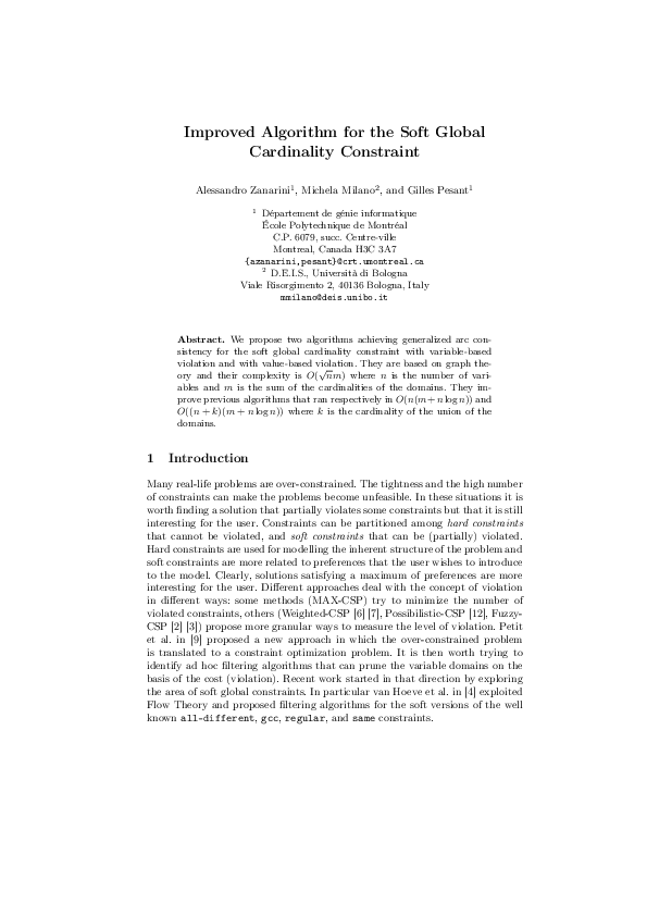 (PDF) Improved algorithm for the soft global cardinality constraint ... (PDF) Improved algorithm for the soft global cardinality constraint ...