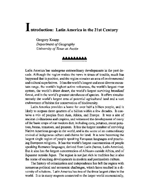 (PDF) Introduction, Latin America in the Twenty-First Century