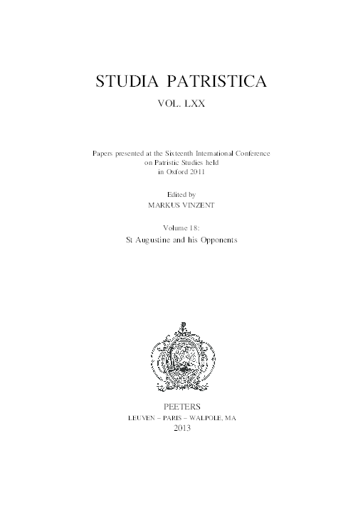 (PDF) STUDIA PATRISTICA LIV BIBLICAL QUOTATIONS IN PATRISTIC TEXTS