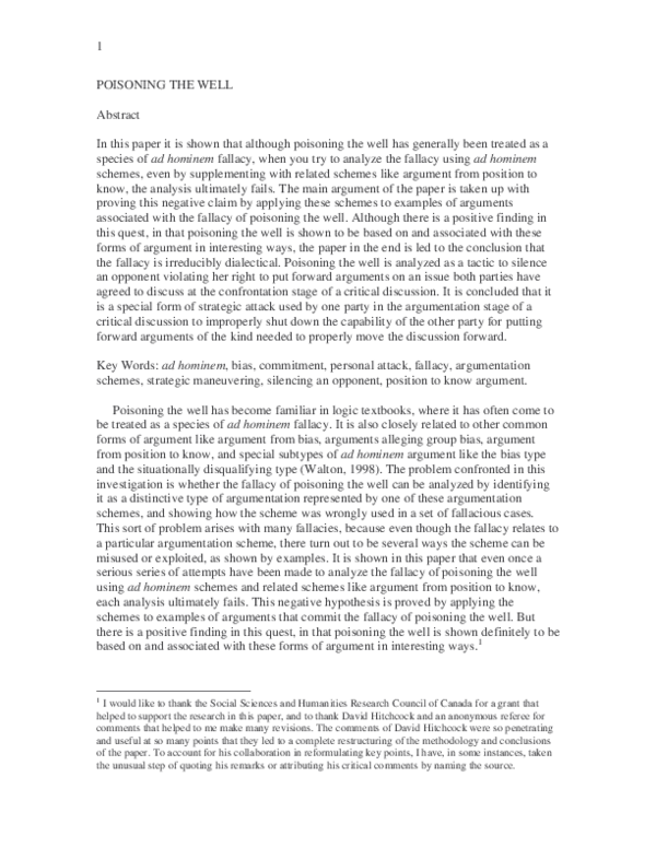 (PDF) Poisoning the Well