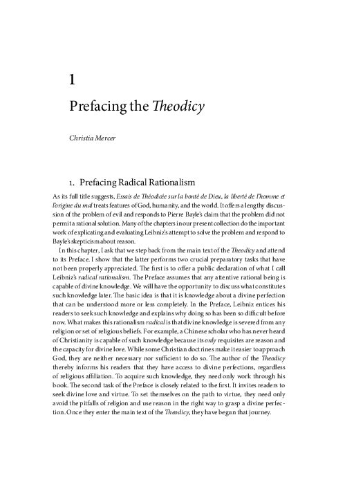 (PDF) Prefacing the Theodicy