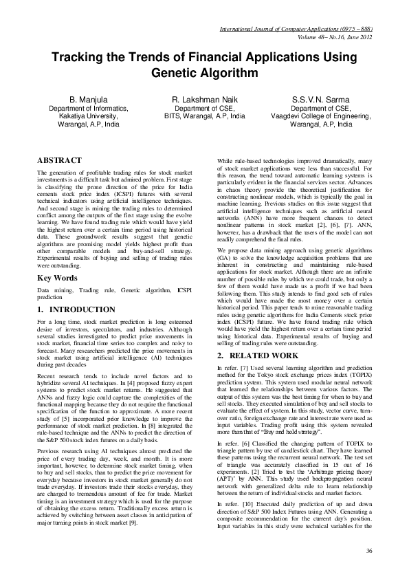 (PDF) Tracking the Trends of Financial Applications Using Genetic Algorithm