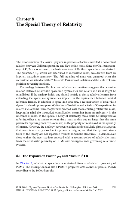 (PDF) The Special Theory of Relativity