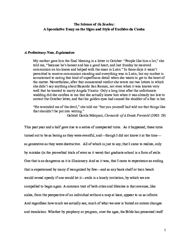 (DOC) A Speculative Essay on the Science and Mythology of Euclides da ...