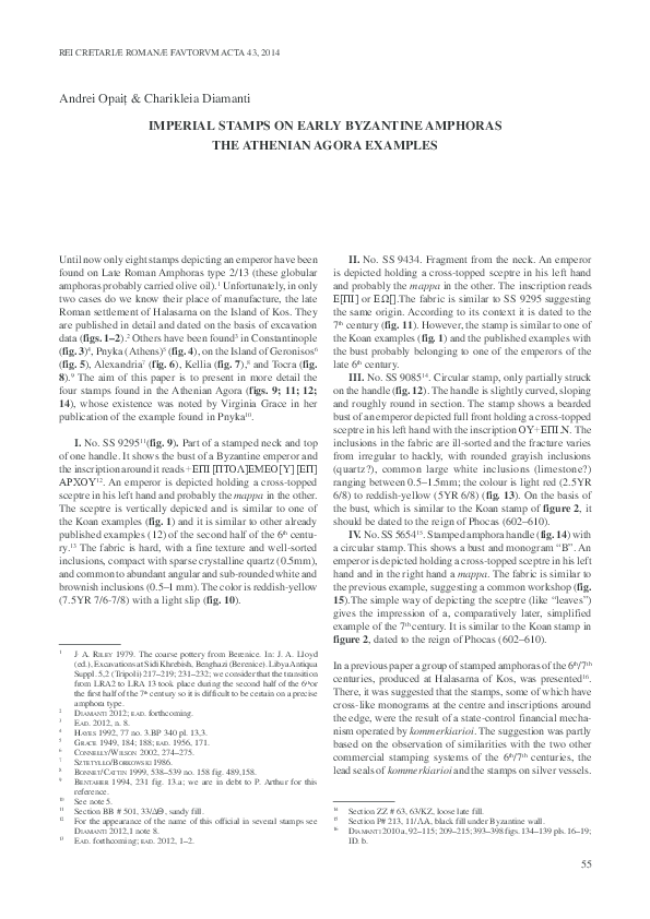 (PDF) A. Opait-Ch. Diamanti, "Imperial Stamps on Early Byzantine ...