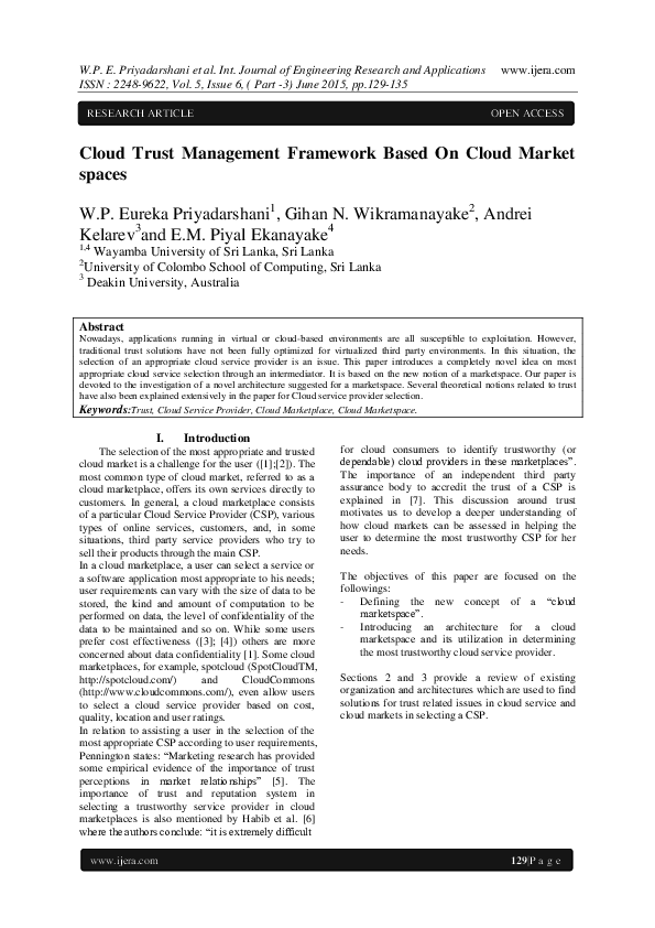 (PDF) Cloud Trust Management Framework Based On Cloud Marketspaces