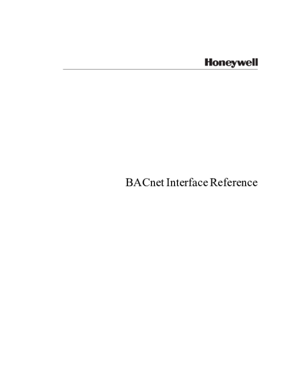 (PDF) BACnet Interface Reference