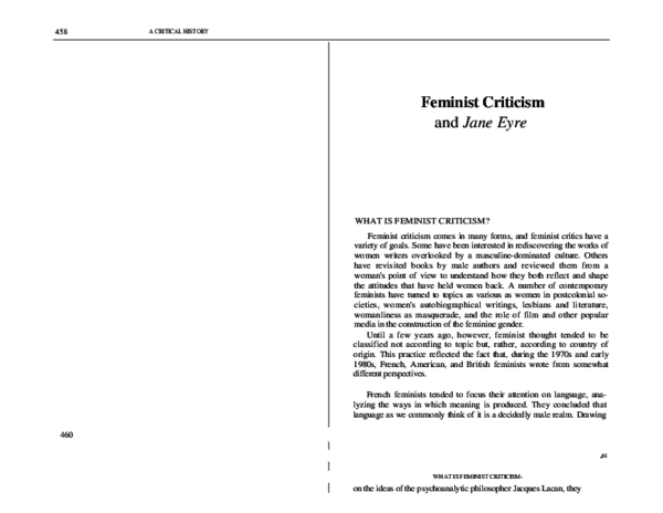 (PDF) Feminist Criticism and Jane Eyre WHAT IS FEMINIST CRITICISM