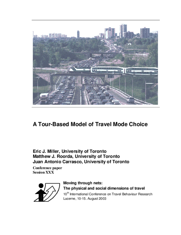 (PDF) A tour-based model of travel mode choice