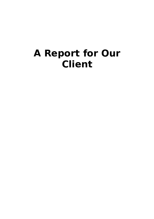 (DOC) A Report for Our Client