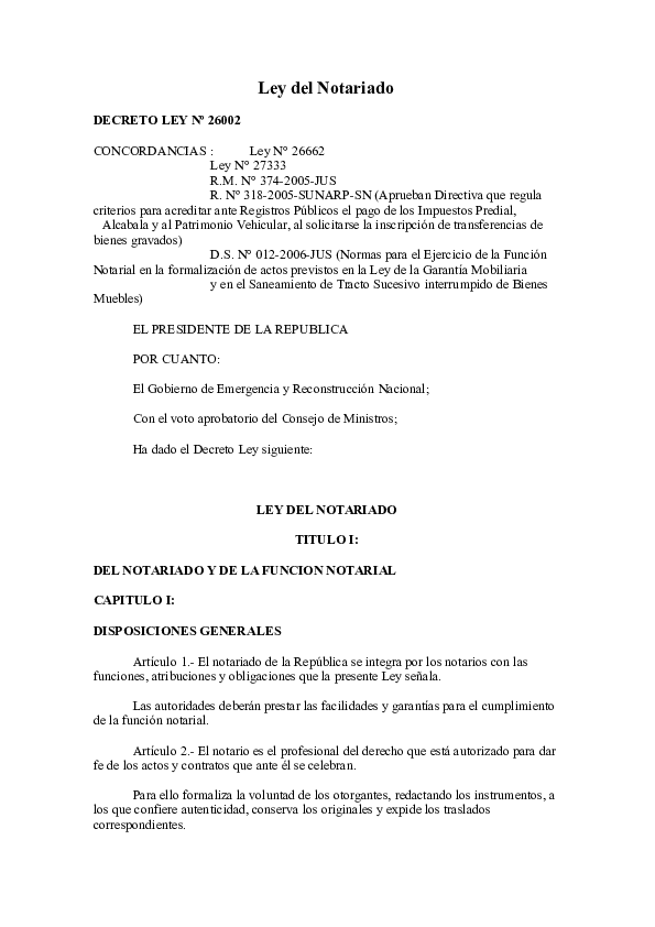 (DOC) Ley del Notariado