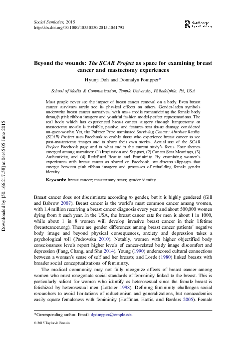 (PDF) Beyond the wounds: The SCAR Project as space for examining breast ...