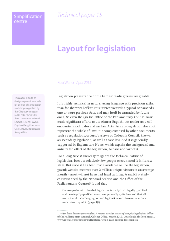 (PDF) Layout for legislation
