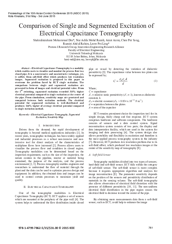 Pdf Comparison Of Single And Segmented Excitation Of Electrical