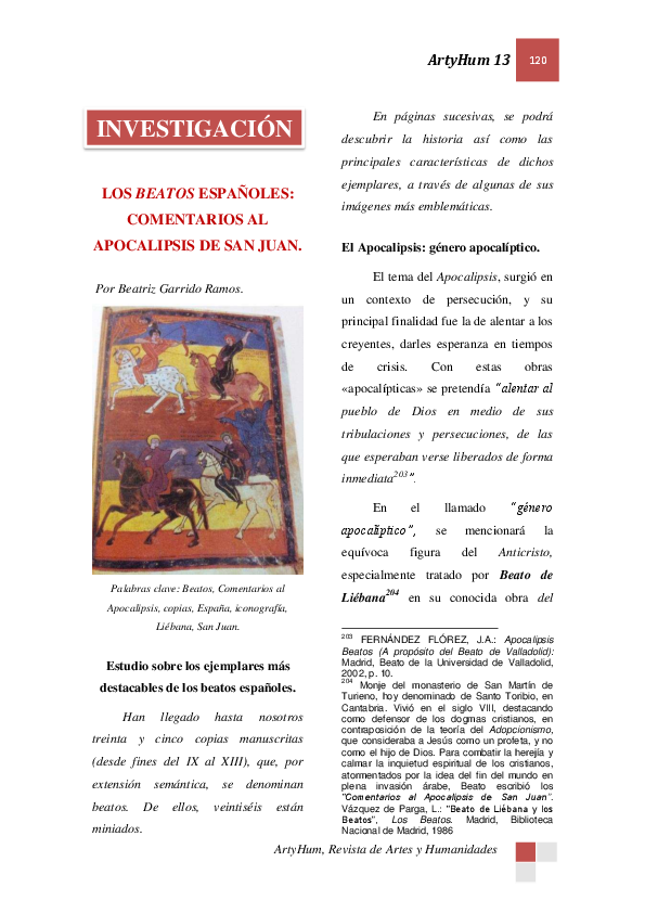 (PDF) LOS BEATOS ESPAÑOLES: COMENTARIOS AL APOCALIPSIS DE SAN JUAN