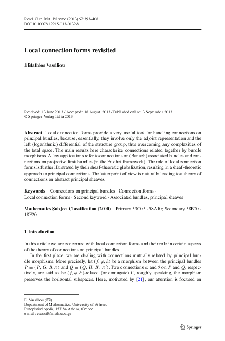 (PDF) Local connection forms revisited