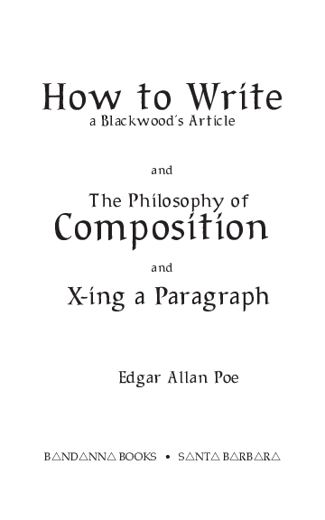 (PDF) How to Write..., by Edgar Allan Poe