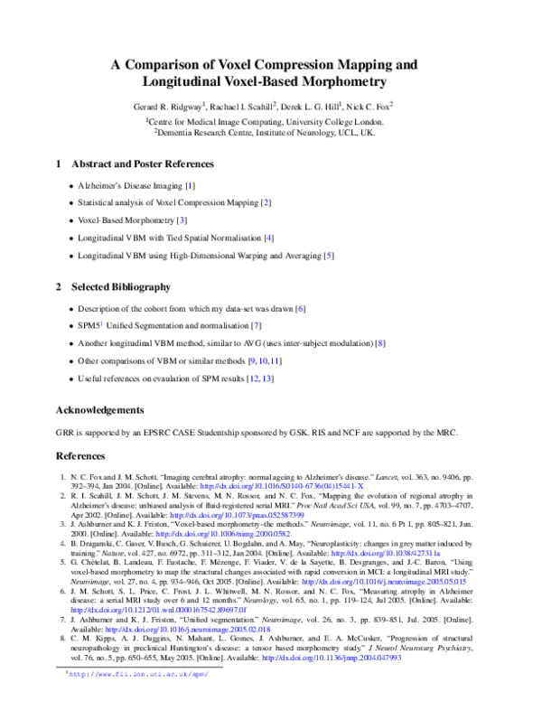 Pdf A Comparison Of Voxel Compression Mapping And Longitudinal Voxel Based Morphometry