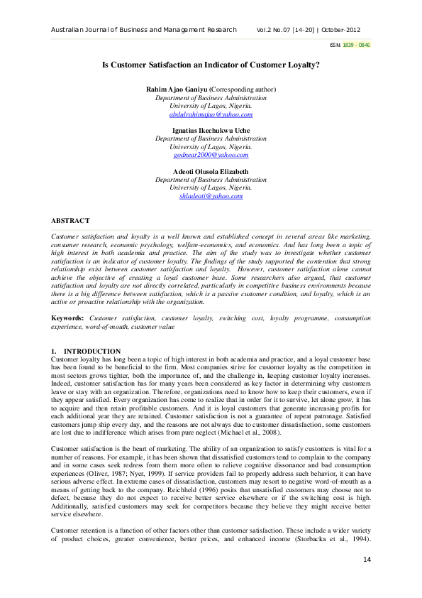 JOURNAL COSTUMER SATISFACTION-LOYATY