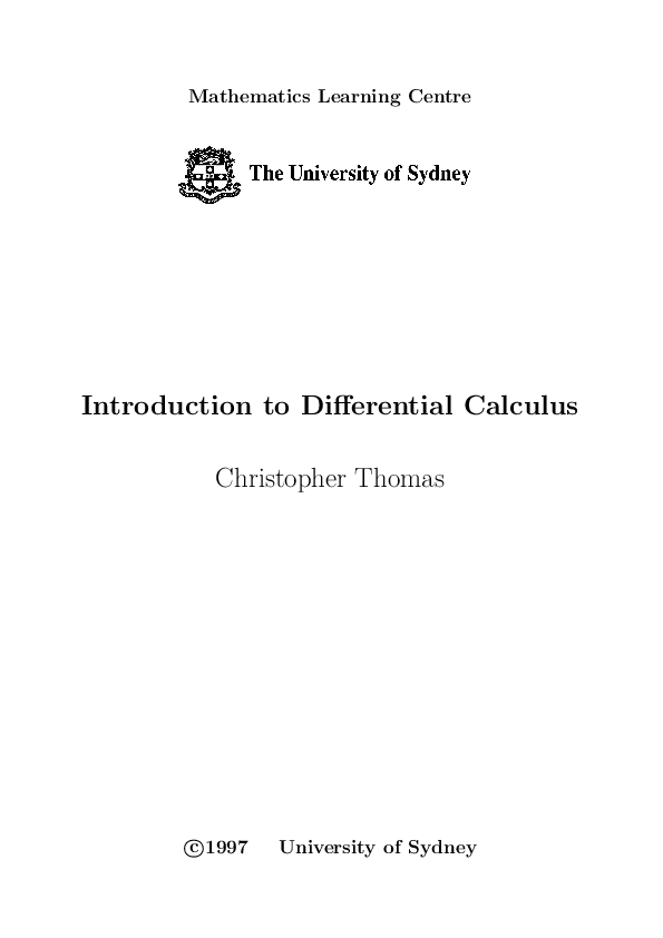 (PDF) Differential calculus (PDF) Differential calculus