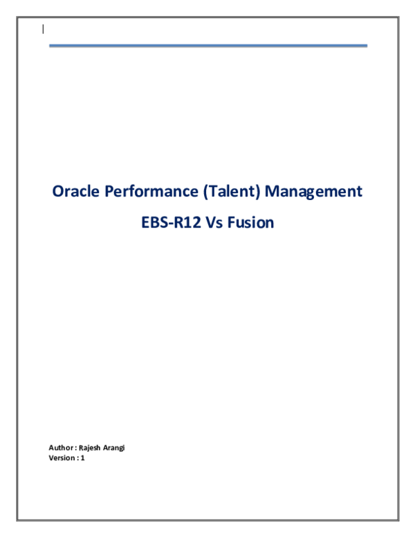 (PDF) Oracle Performance (Talent) Management EBS-R12 Vs Fusion (PDF) Oracle Performance (Talent) Management EBS-R12 Vs Fusion