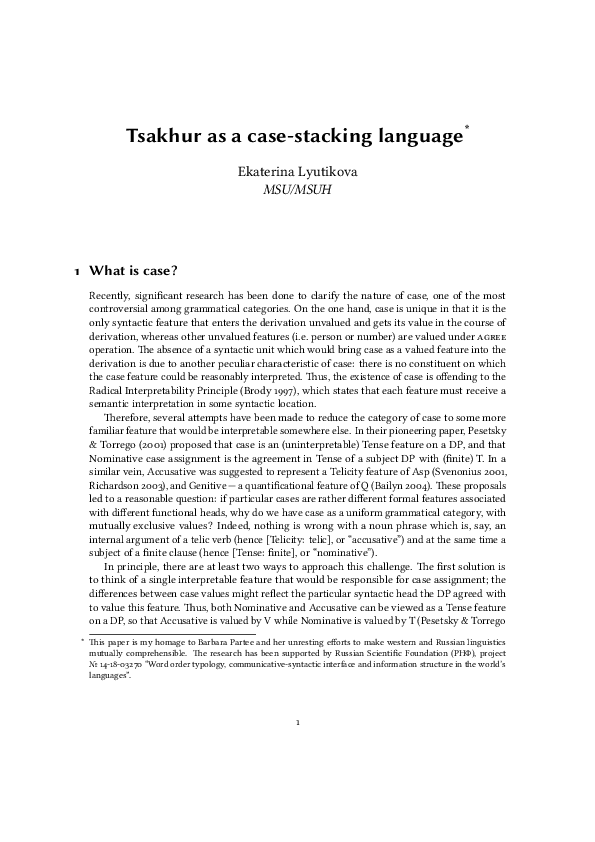 Tsakhur as a case-stacking language