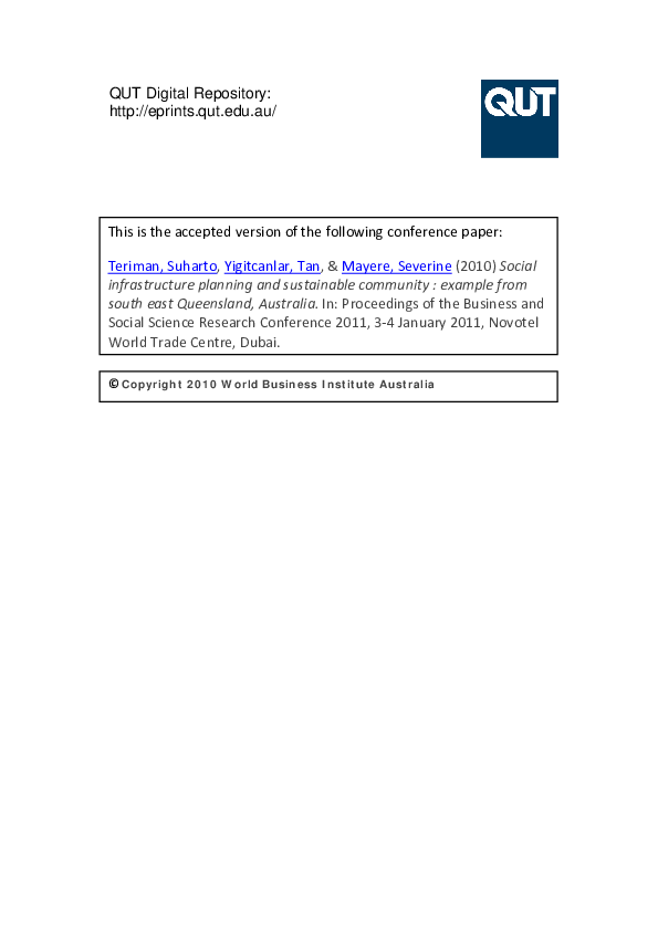 (PDF) Social infrastructure planning and sustainable community: example ...