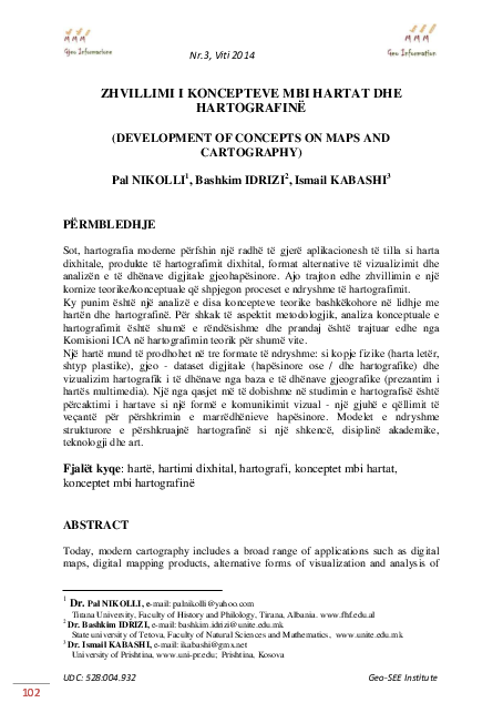 (PDF) ZHVILLIMI I KONCEPTEVE MBI HARTAT DHE HARTOGRAFINË (DEVELOPMENT ...