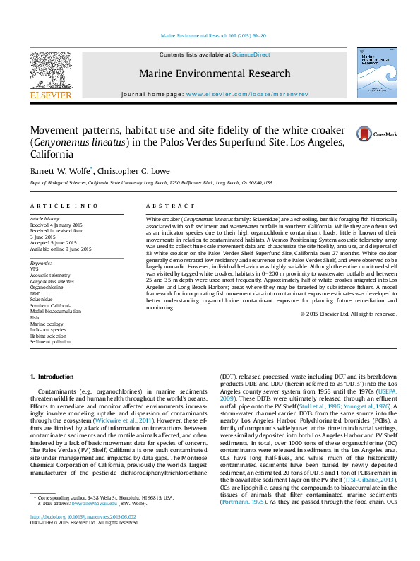 (PDF) Movement patterns, habitat use and site fidelity of the white ...