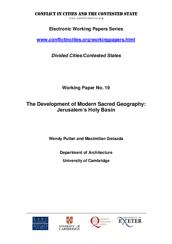 (PDF) Electronic Working Papers Series The Development of Modern Sacred ...