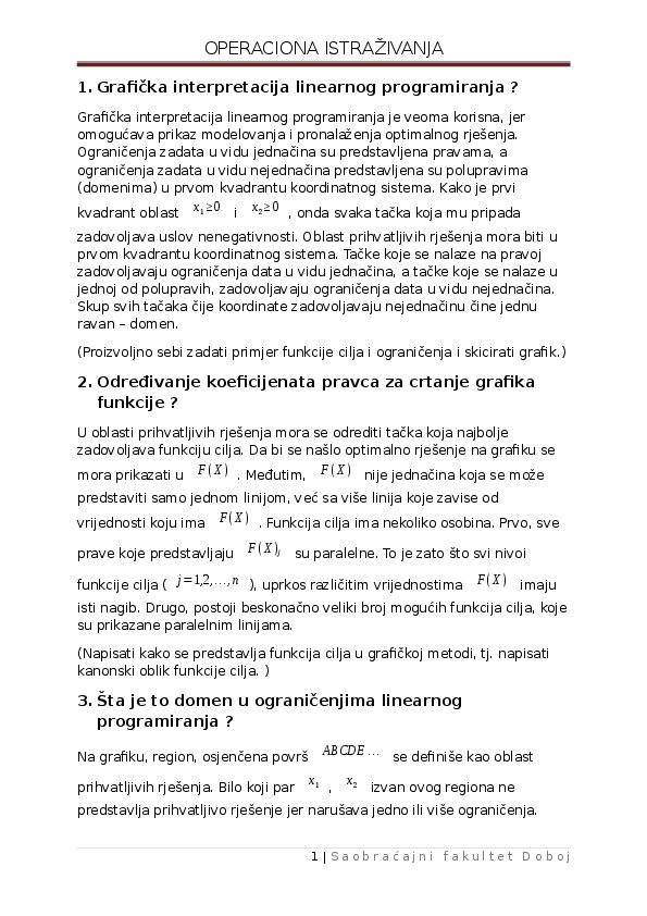 (DOC) OPERACIONA ISTRAZIVANJA TEST TEORIJE
